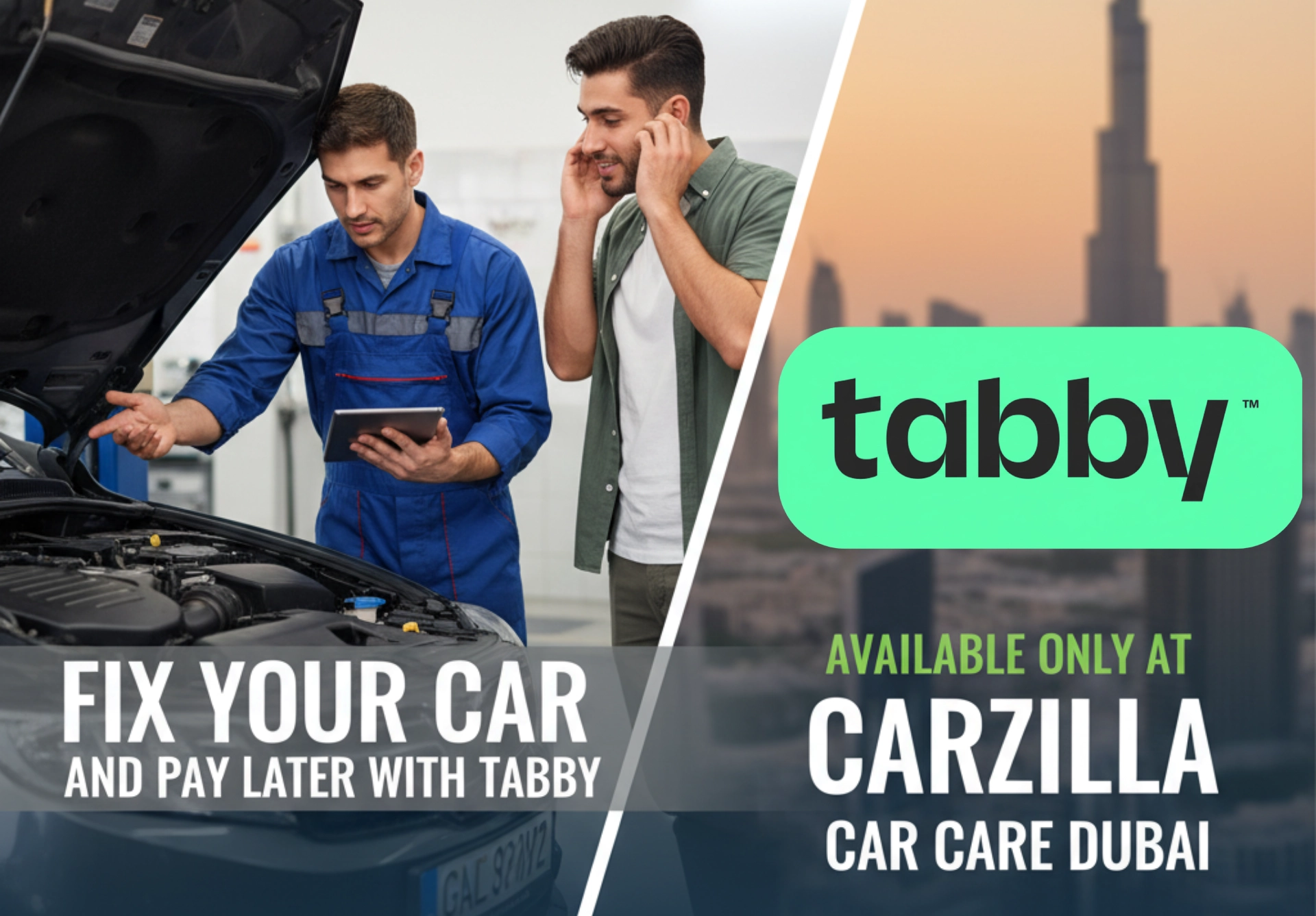 Fix Your Car and Pay Later with Tabby – Available only at Carzilla Car ...